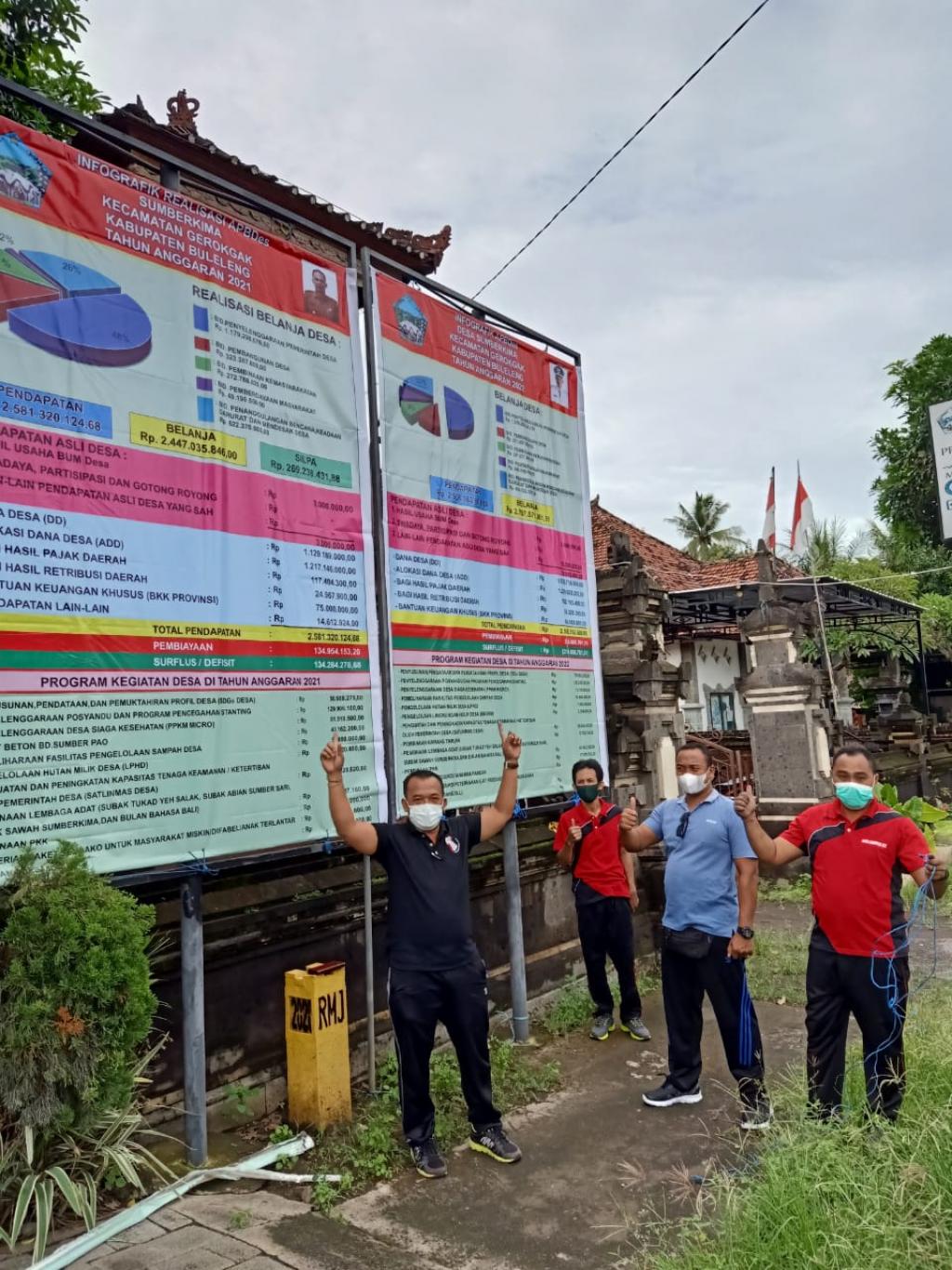 Pemasangan Infografik Realisasi APBDes Sumberkima - Website Desa Sumberkima